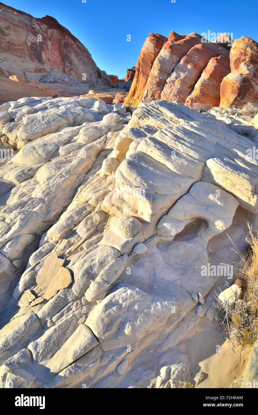 Colorful wavy sandstone shapes, and dunes in Valley of Fire State Park ...