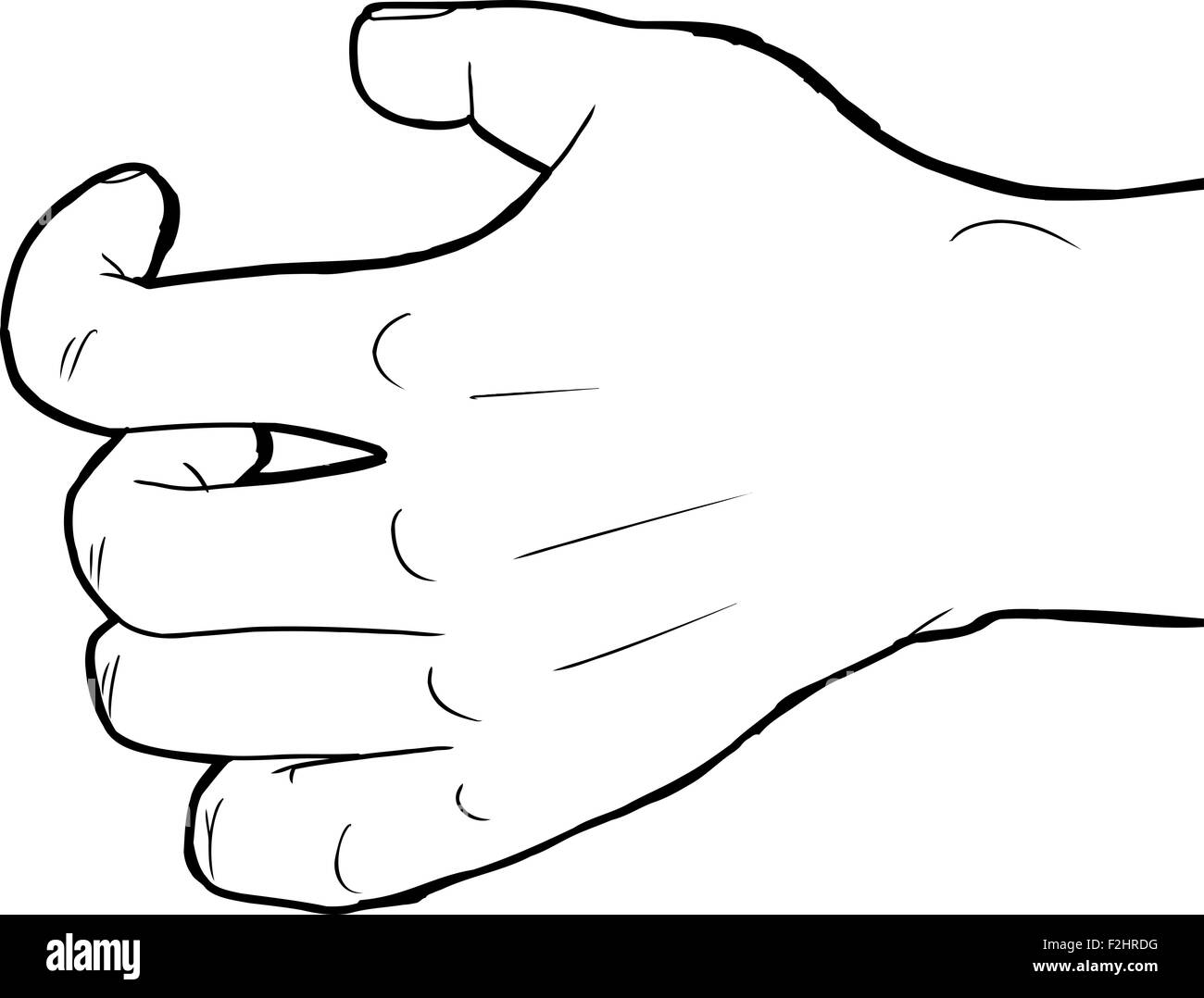 Outlined human hand holding nothing over white background Stock Photo ...