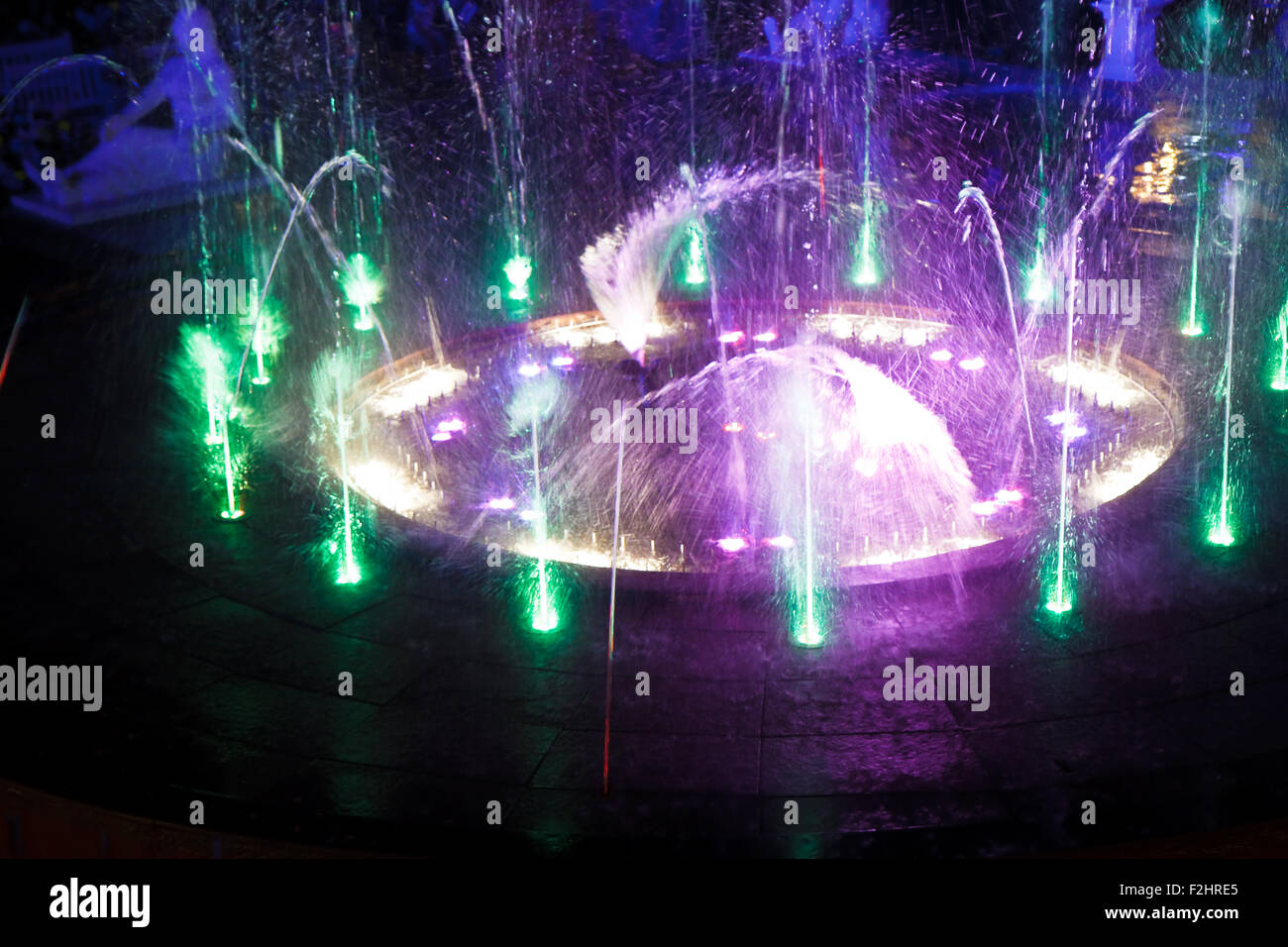 Fountain night lights Stock Photo - Alamy