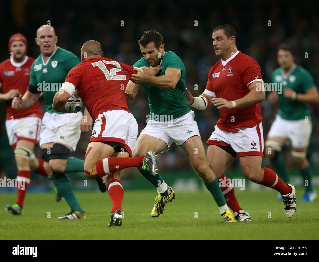 Cardiff, Wales, UK. 19th September, 2015. Nick Blevins & Jared Payne ...