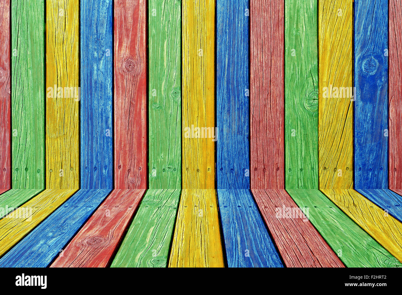 colorful wooden wall texture with perspective design as background ...