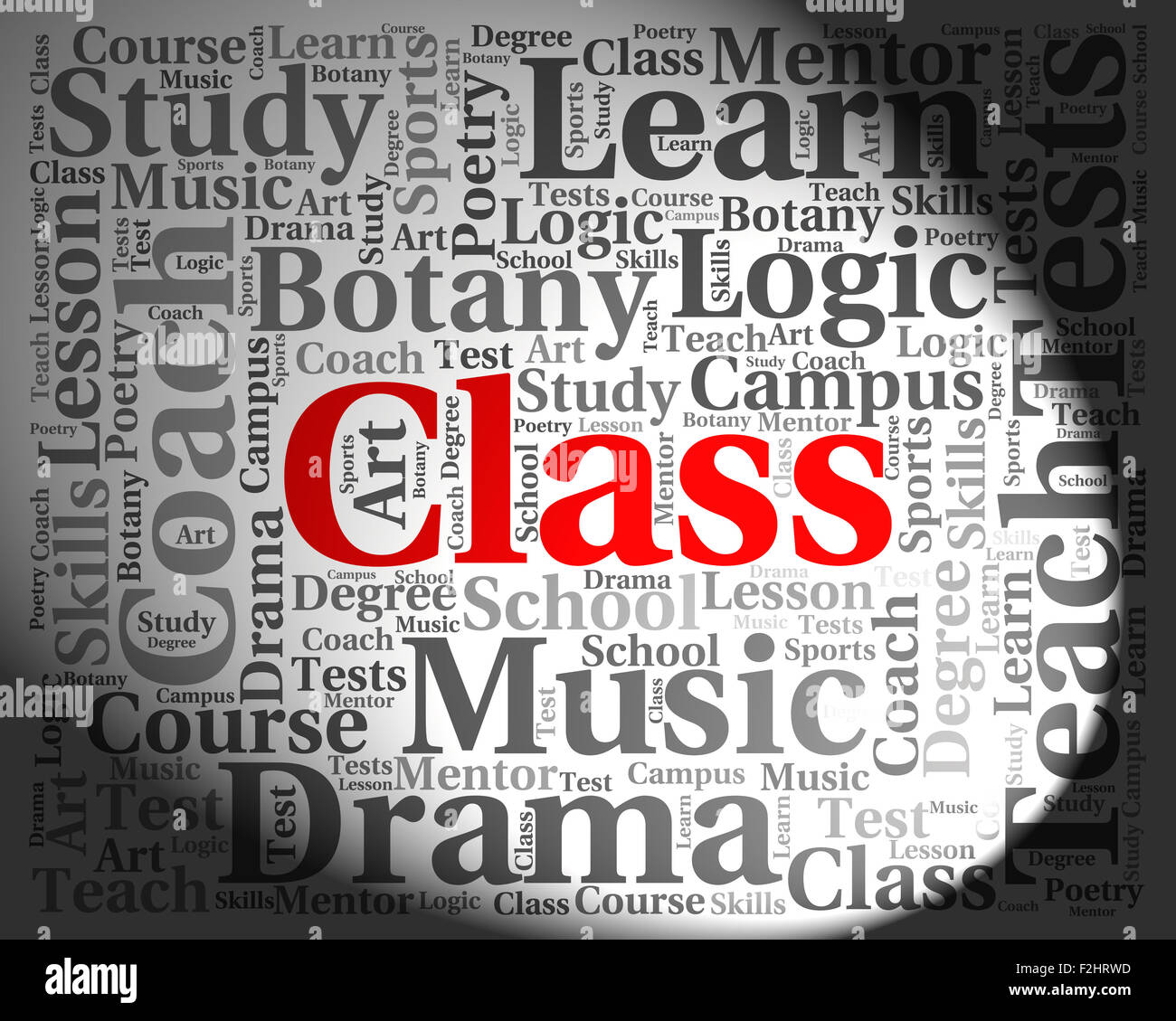 Class Word Indicating Learning Educated And Classes Stock Photo - Alamy