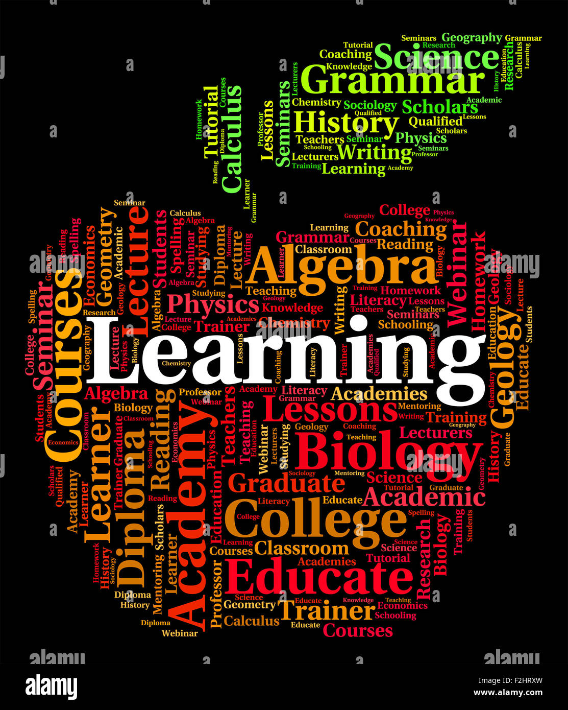 Learning Word Indicating Text Educating And Training Stock Photo - Alamy