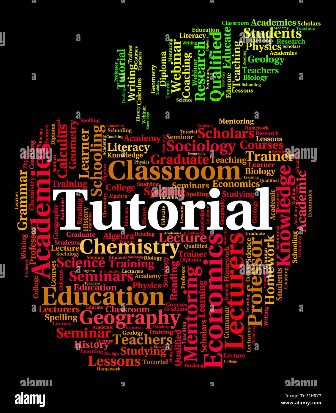 Tutorial Word Indicating Online Tutorials And Learn Stock Photo - Alamy