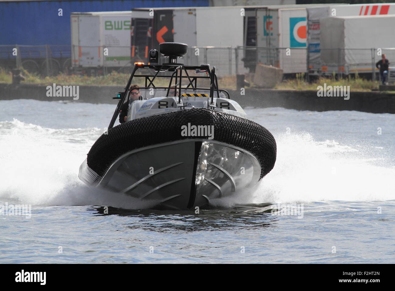 Norsafe Magnum Project Fast Rescue Boat being demonstrated during DSEI ...