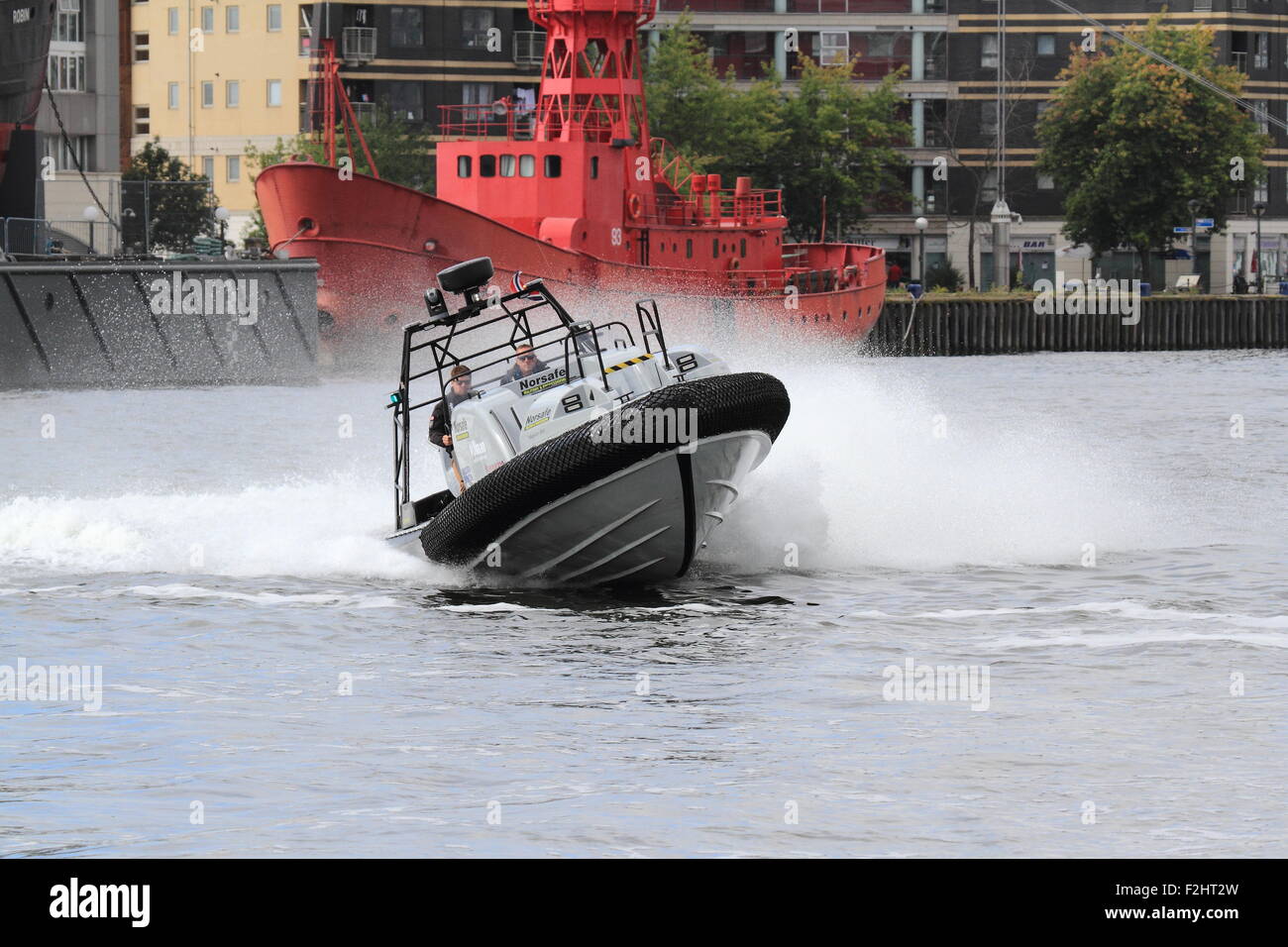 Norsafe Magnum Project Fast Rescue Boat being demonstrated during DSEI ...
