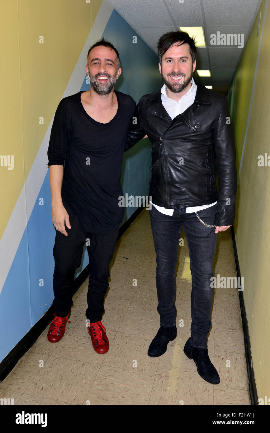 Latin pop rock group Camila backstage at the James L. Knight Center ...