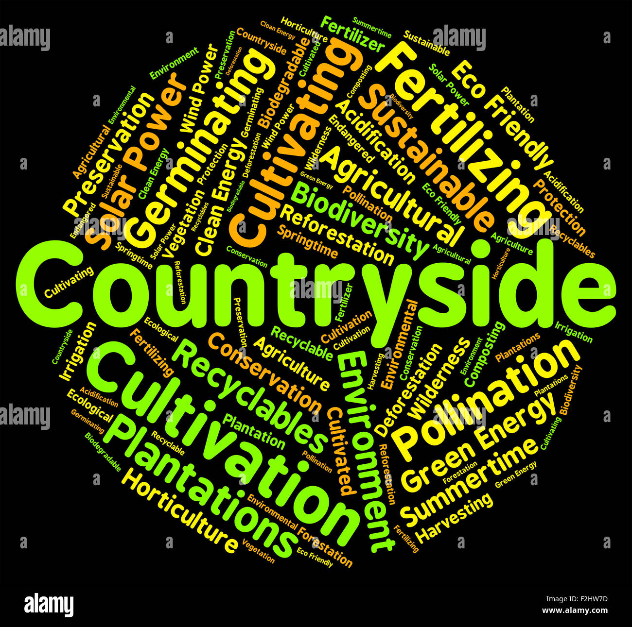 Countryside Word Indicating Outdoor Natural And Text Stock Photo - Alamy