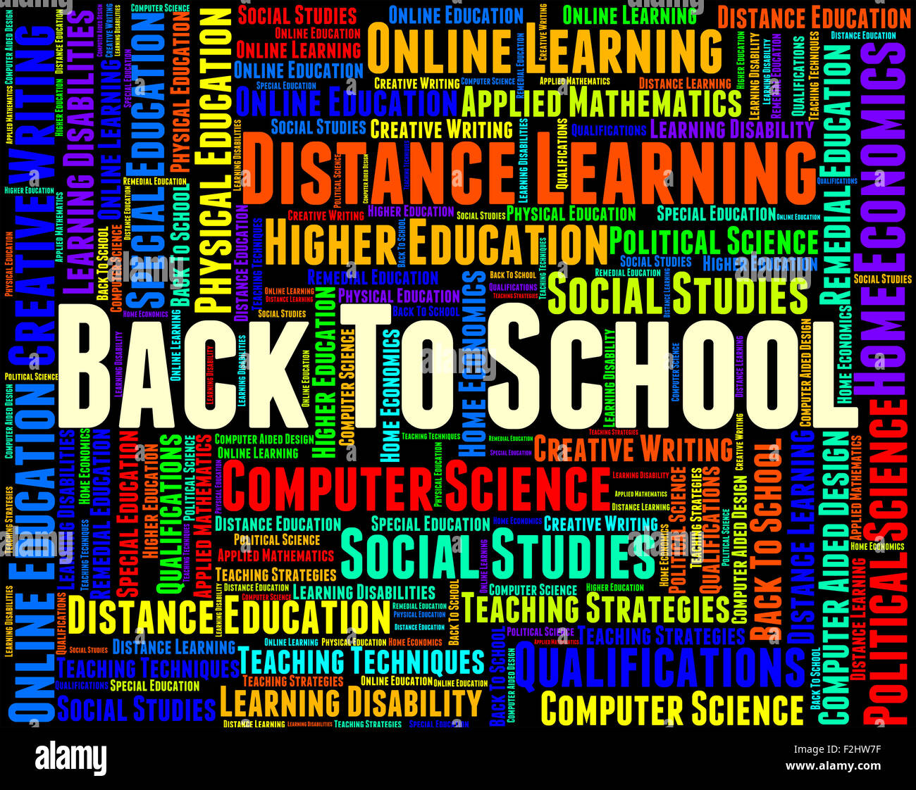 Back To School Showing Schools Words And Return Stock Photo - Alamy