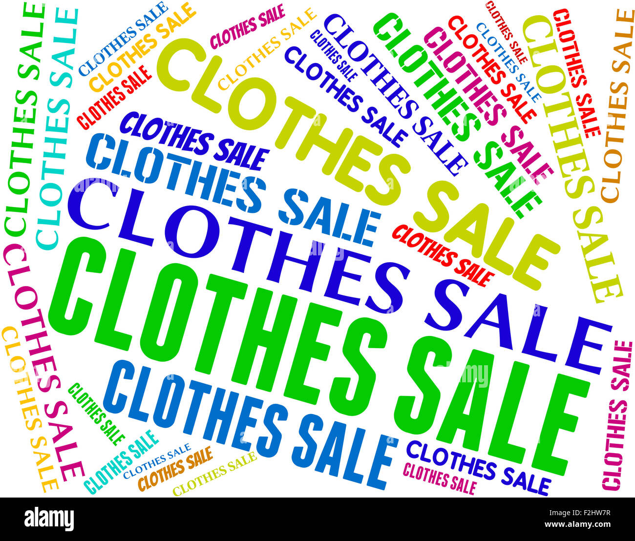 Clothes Sale Indicating Garments Discount And Bargain Stock Photo - Alamy