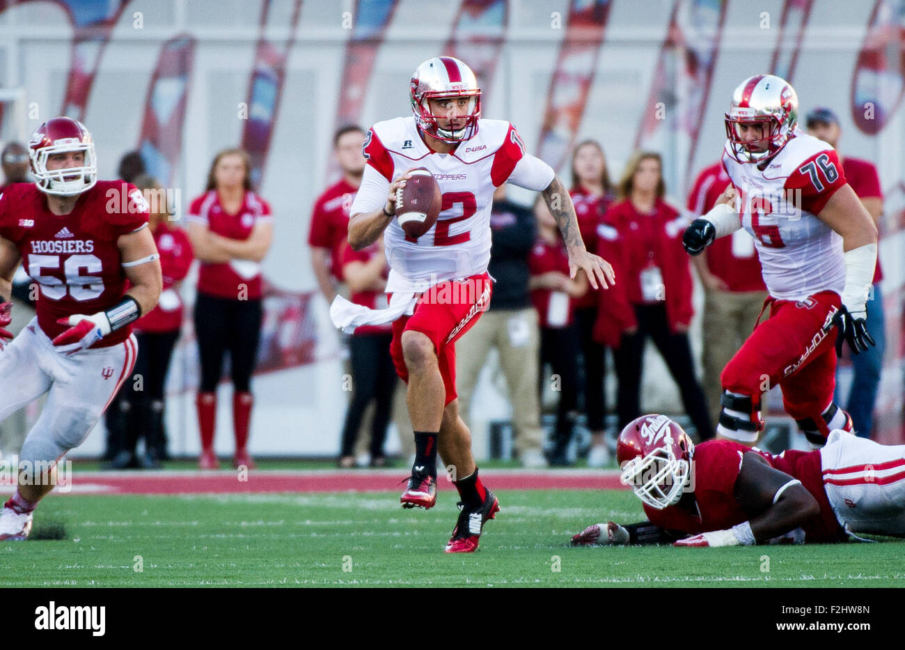 Bloomington, Indiana, USA. 19th Sep, 2015. Western Kentucky quarterback ...