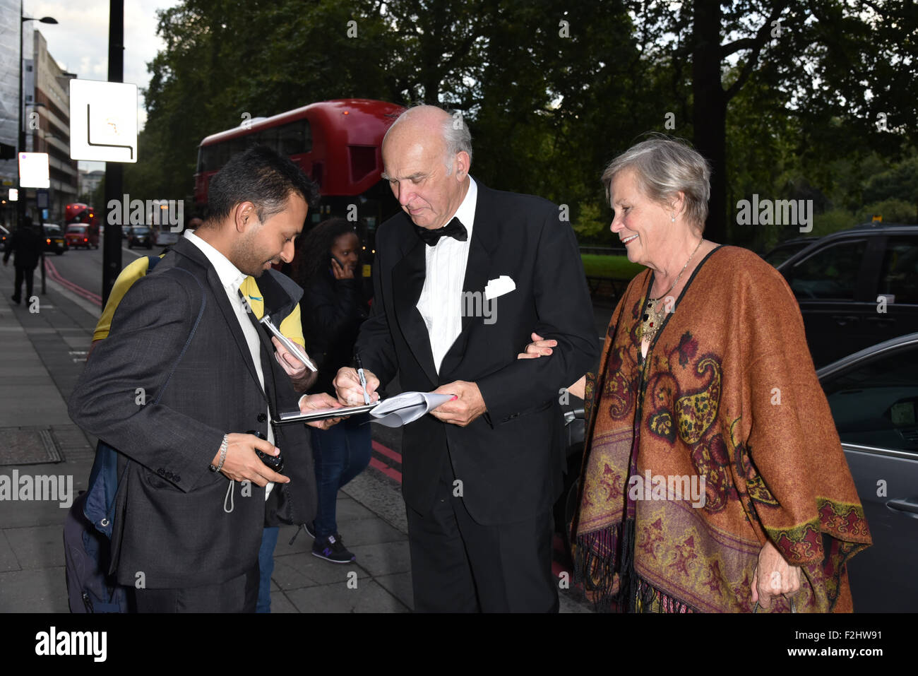 London, UK. 18th September, 2015. Sir Vince Cable and wife attends the ...