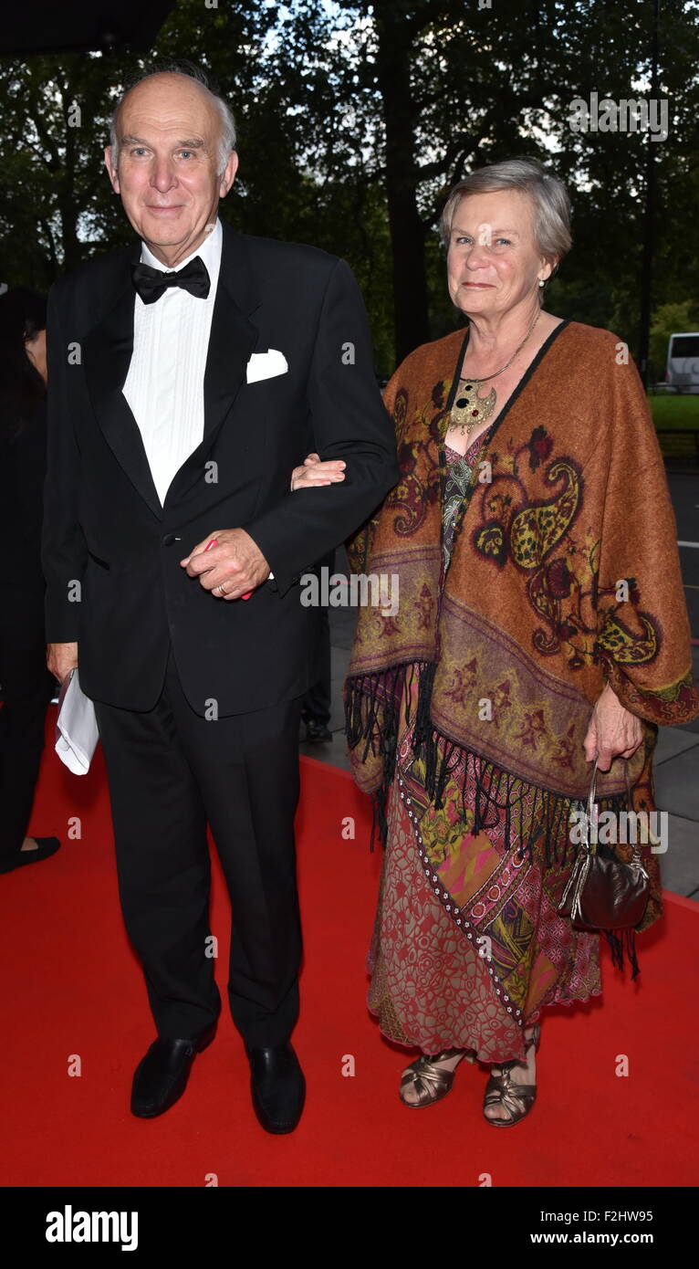 London, UK. 18th September, 2015. Sir Vince Cable and wife attends the ...