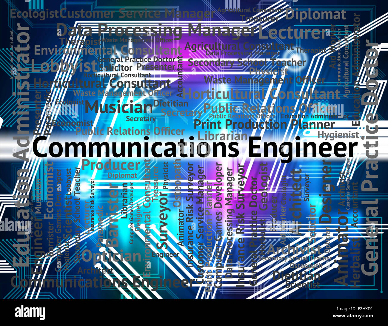 Communications Engineer Representing Telecoms Words And Occupations ...