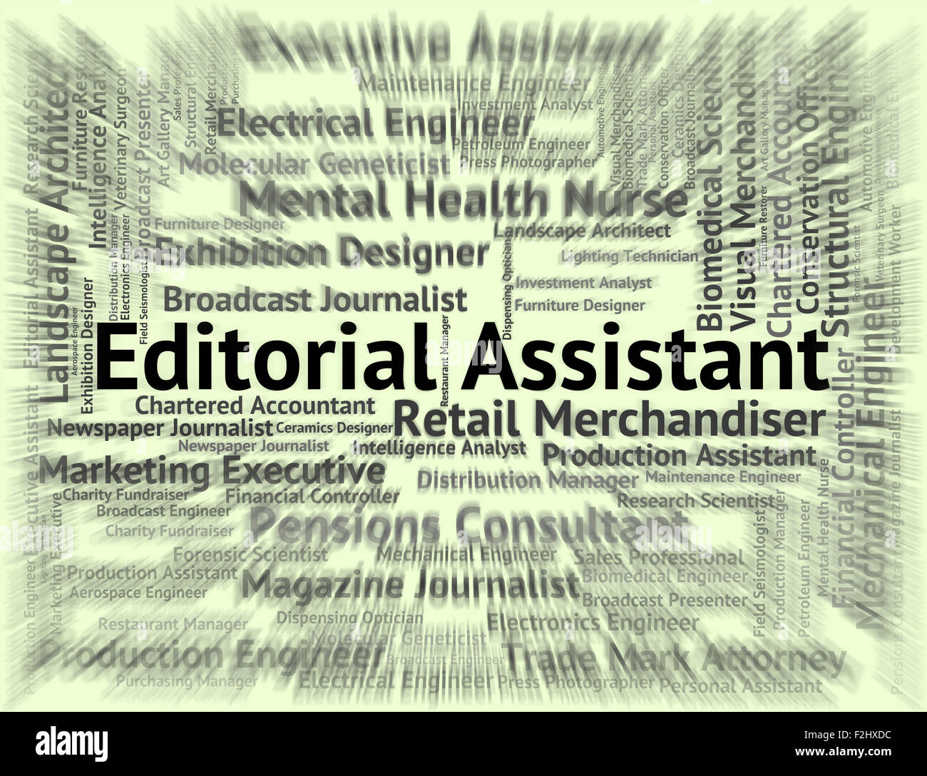 Editorial Assistant Indicating Employee Job And Word Stock Photo - Alamy