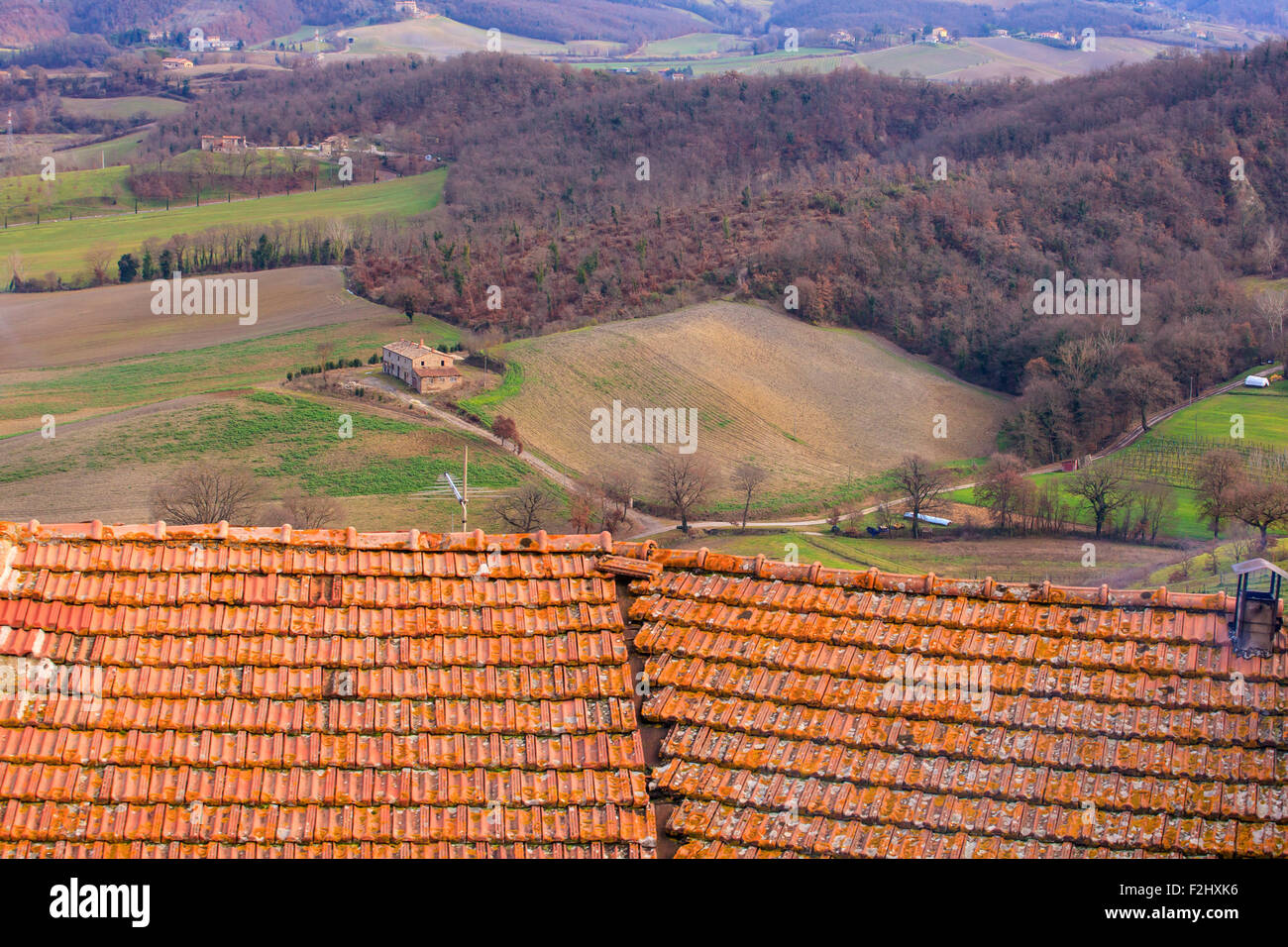 View of a roof of an italian house Stock Photo - Alamy