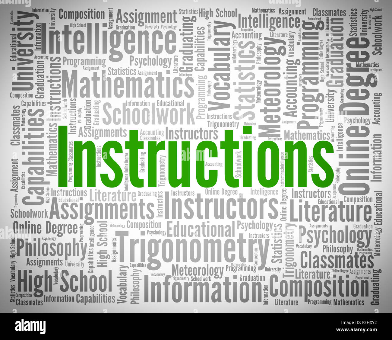 Instructions Word Indicating Guidelines Handbook And Direction Stock ...