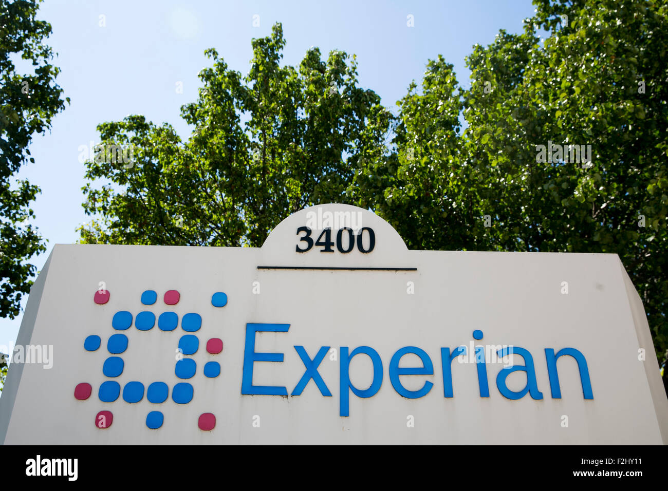 A logo sign outside of a facility occupied by Experian in McKinney ...