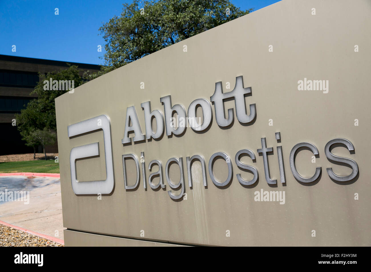 A logo sign outside of a facility occupied by Abbott Diagnostics in ...