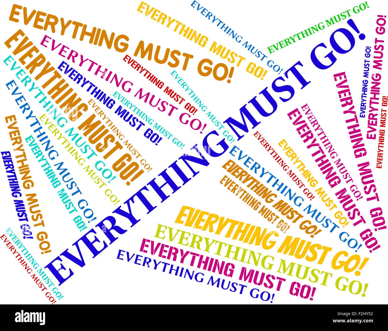 Everything Must Go Showing Final Clearance And Bargains Stock Photo - Alamy