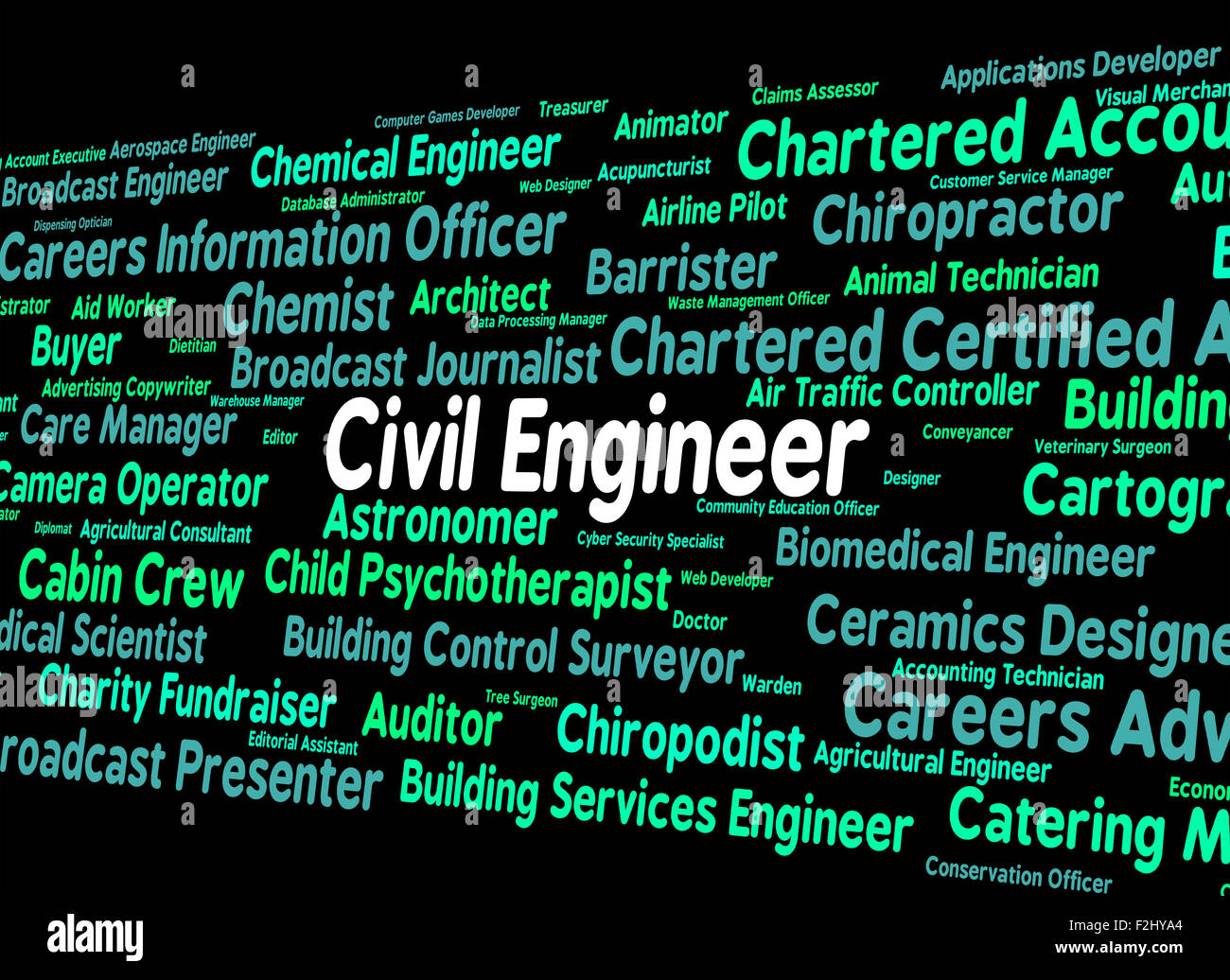 Civil Engineer Showing Word Employee And Government Stock Photo - Alamy