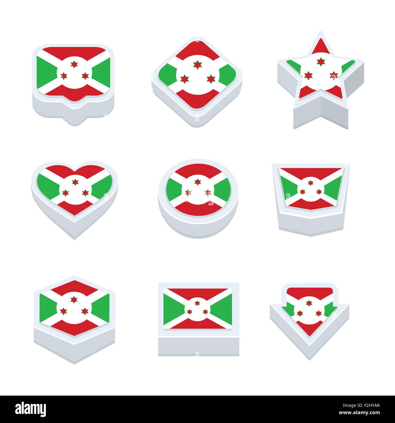 burundi flags icons and button set nine styles Stock Vector Image & Art ...