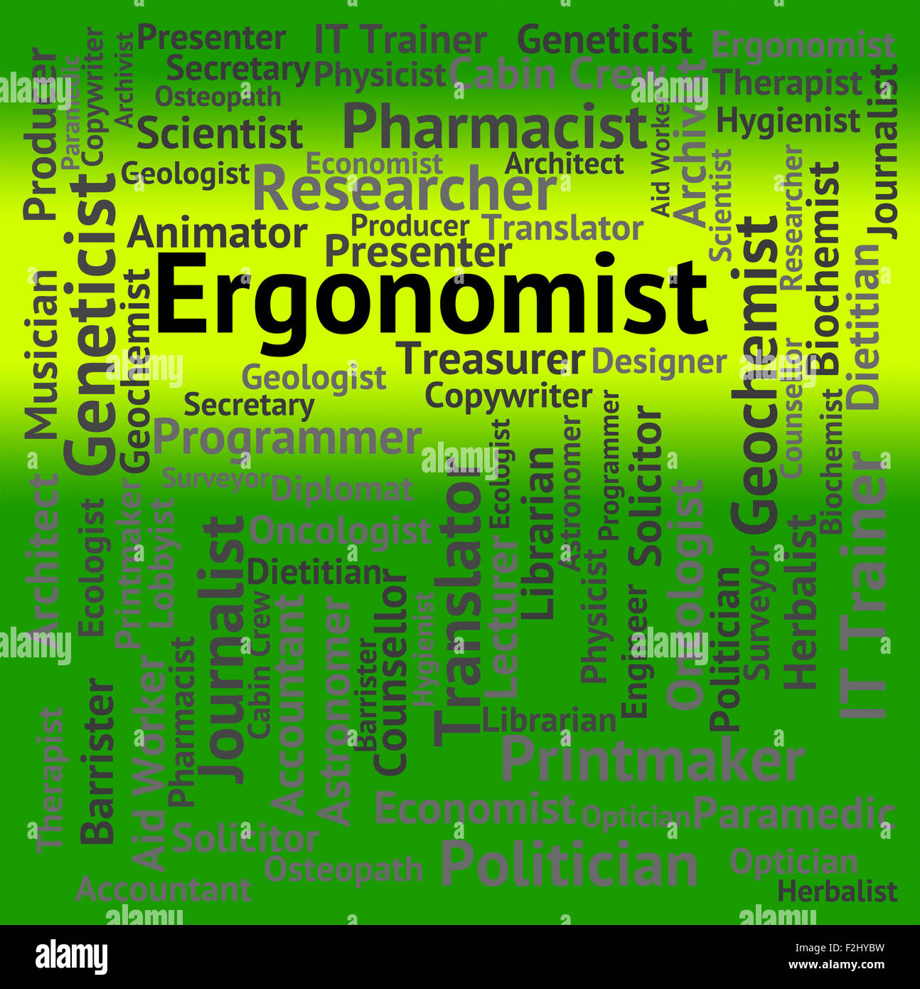 Ergonomist Job Showing Designs Career And Ergonomy Stock Photo - Alamy