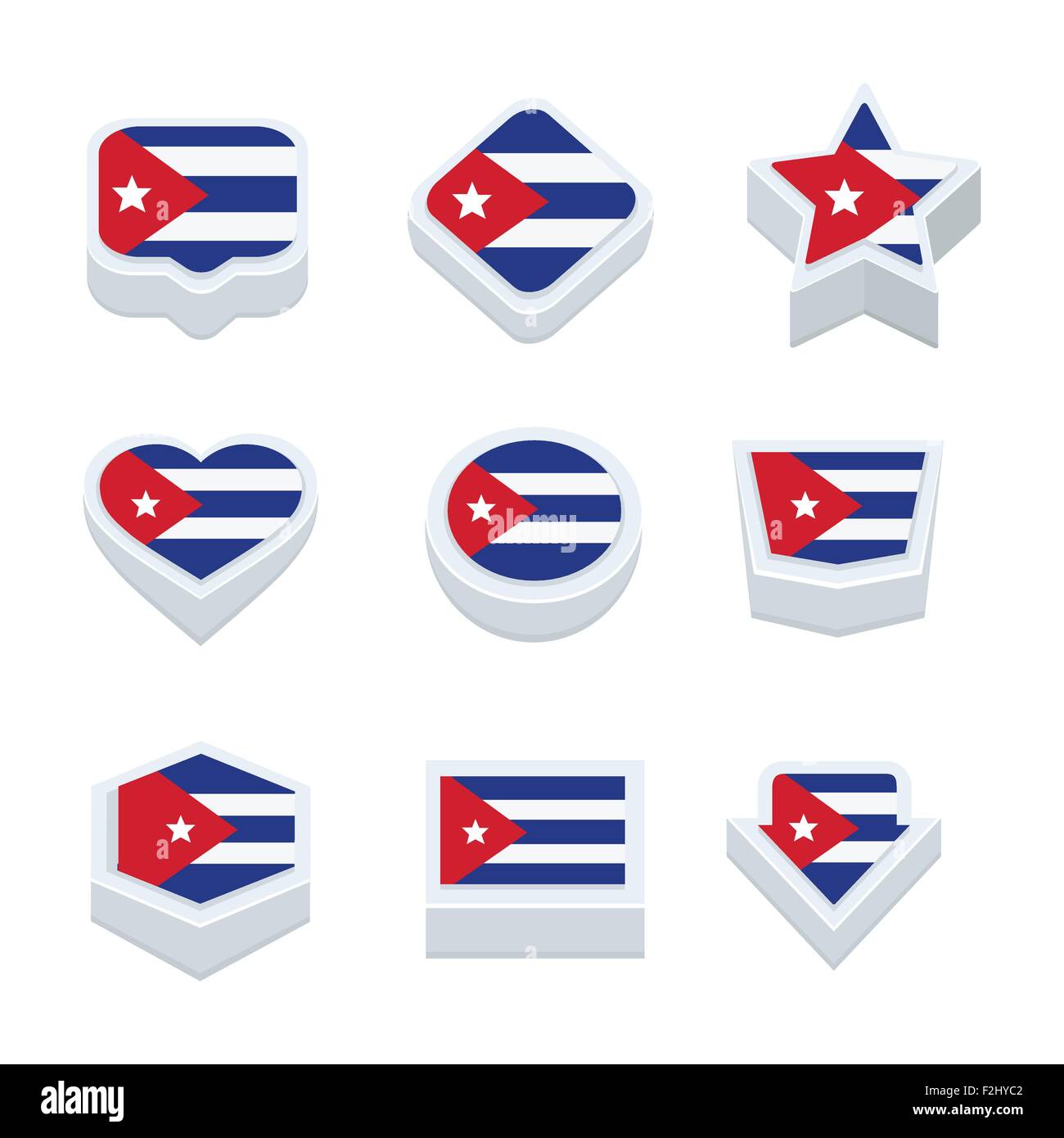 cuba flags icons and button set nine styles Stock Vector Image & Art ...