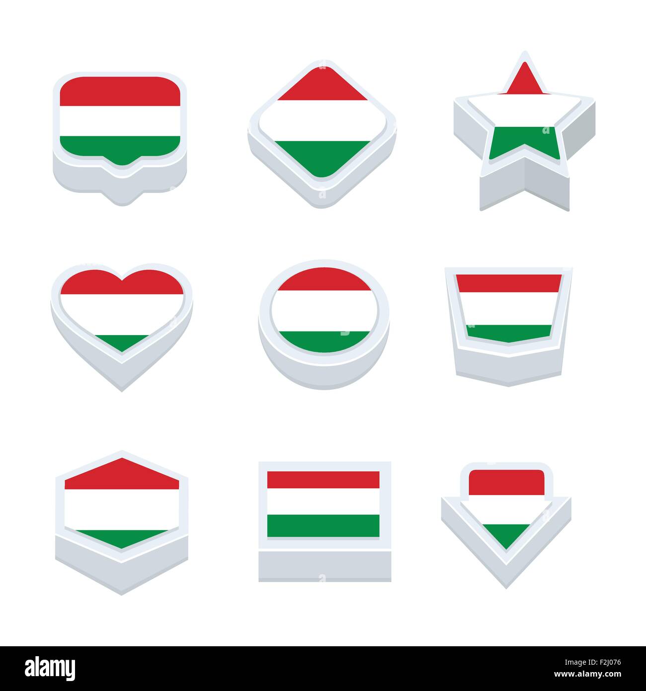 hungary flags icons and button set nine styles Stock Vector Image & Art ...