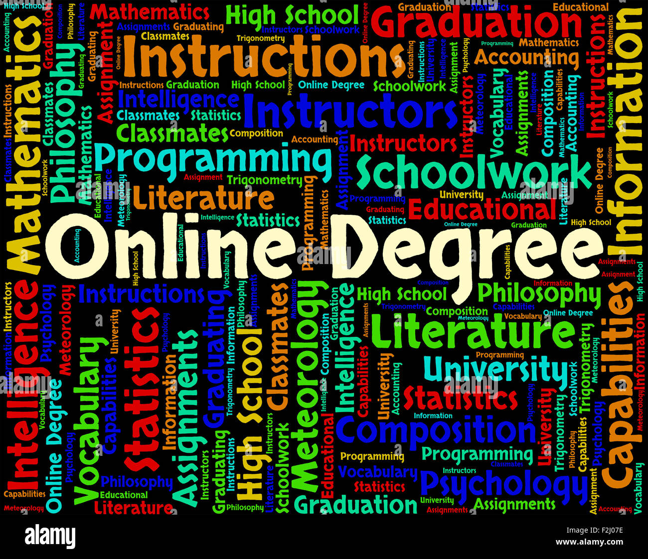 Online Degree Showing World Wide Web And Website Stock Photo - Alamy