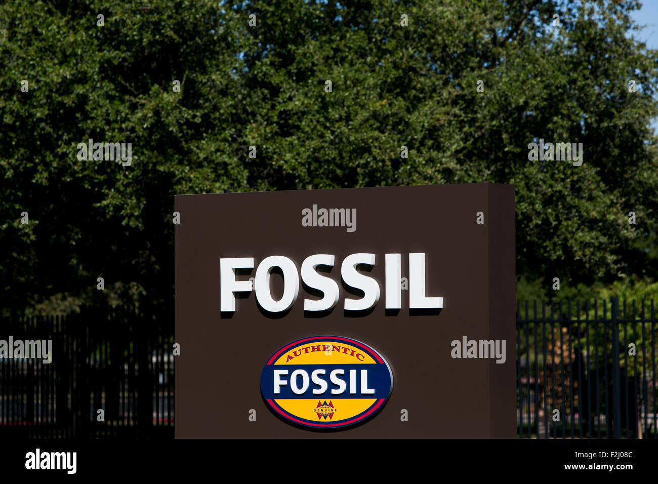 A logo sign outside of the headquarters of Fossil Group, Inc., in ...