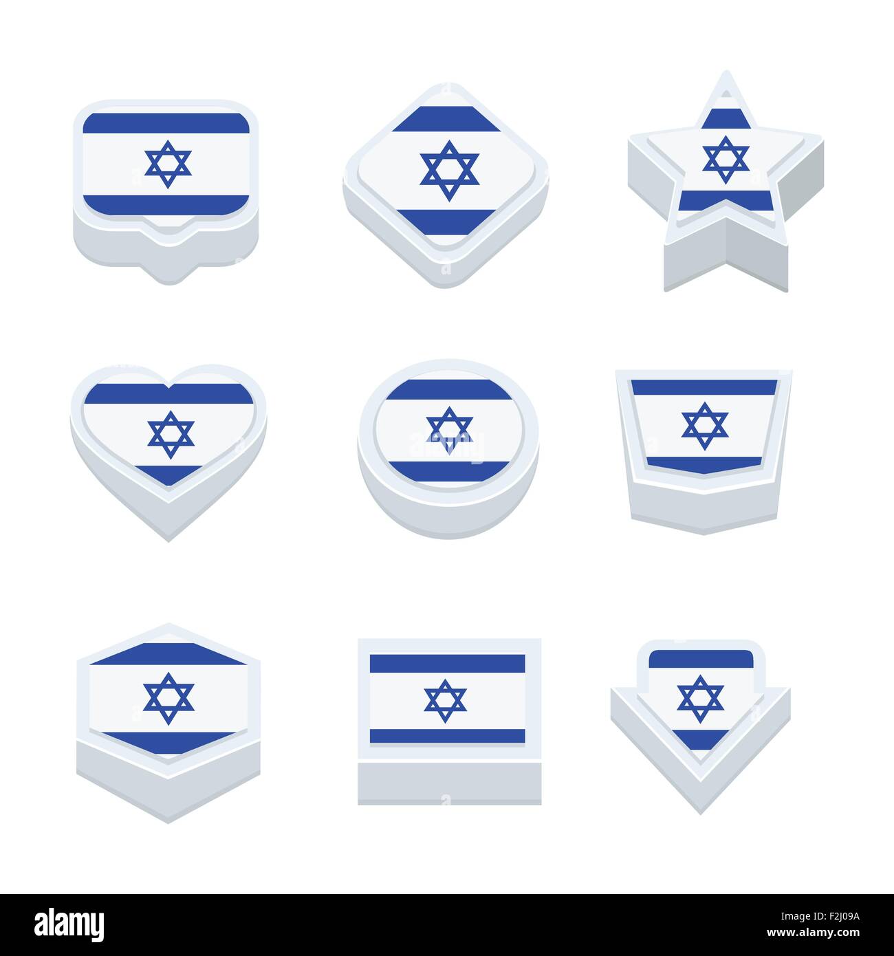 israel flags icons and button set nine styles Stock Vector Image & Art ...