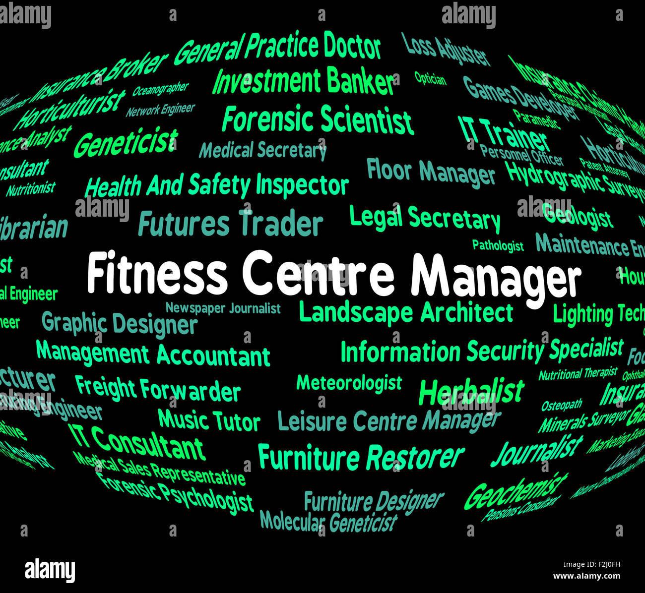 Fitness Centre Manager Indicating Training Occupation And Words Stock ...