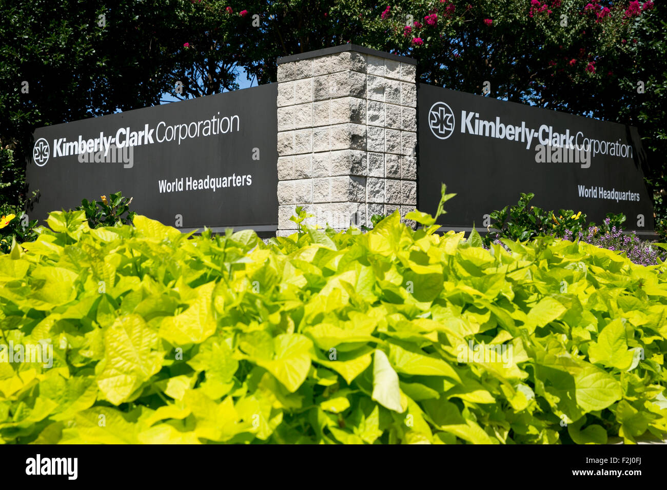 A logo sign outside of the headquarters of the Kimberly-Clark ...