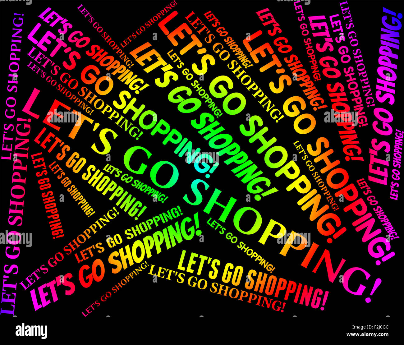 Lets Go Shopping Representing Retail Sales And Commercial Stock Photo - Alamy
