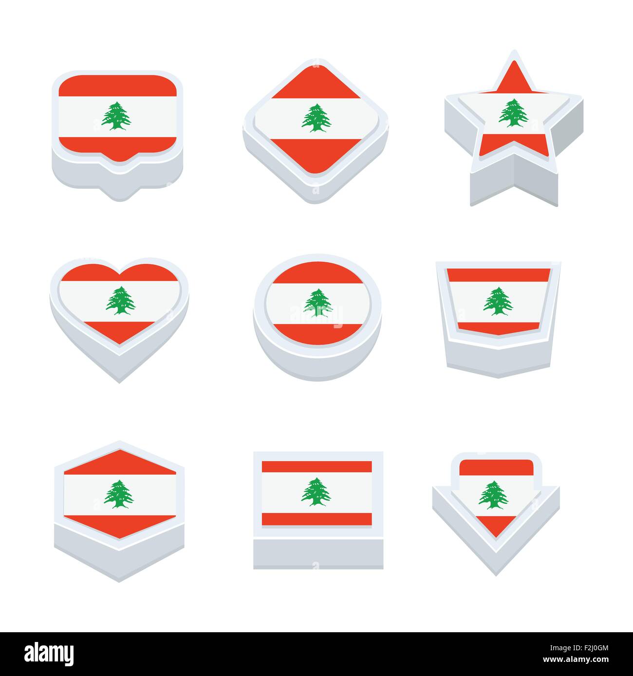 Lebanon flags icons and button set nine styles Stock Vector Image & Art ...