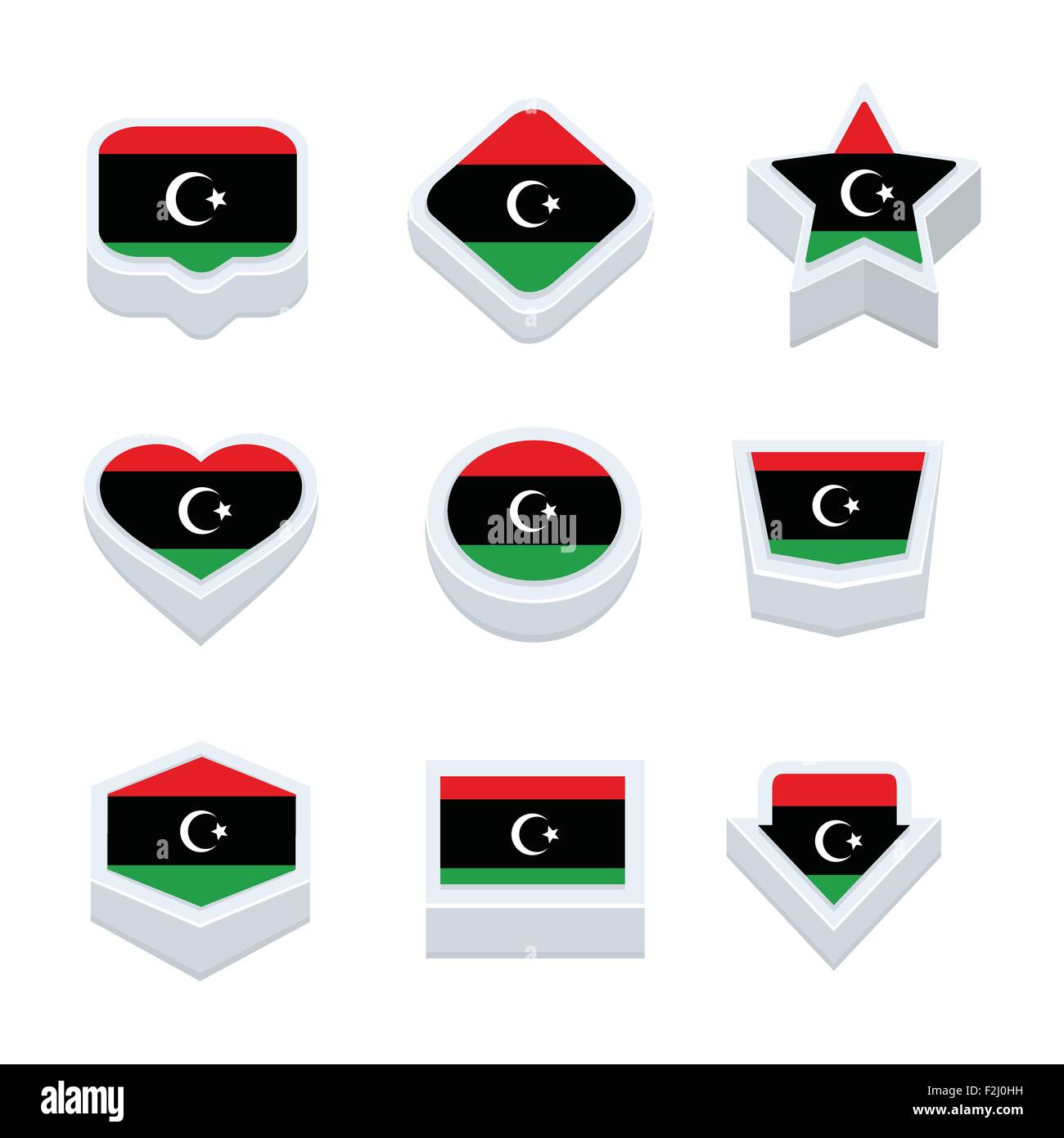libya flags icons and button set nine styles Stock Vector Image & Art ...