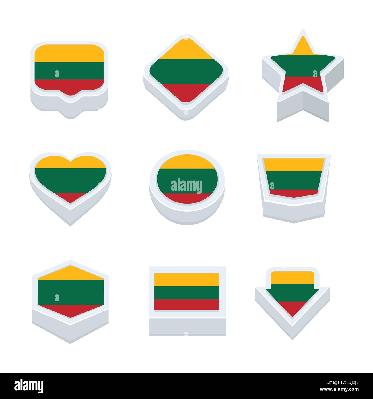 lithuania flags icons and button set nine styles Stock Vector Image ...