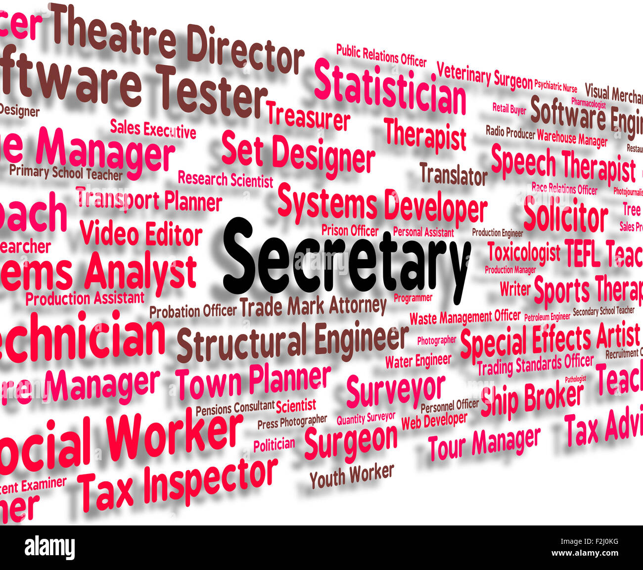 Secretary Job Indicating Personal Assistant And Employee Stock Photo ...