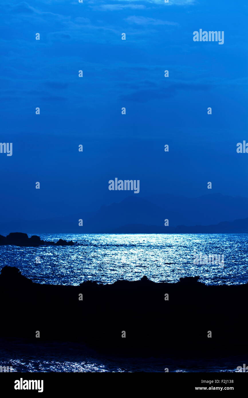 scenery of seacoast in twilight Stock Photo - Alamy