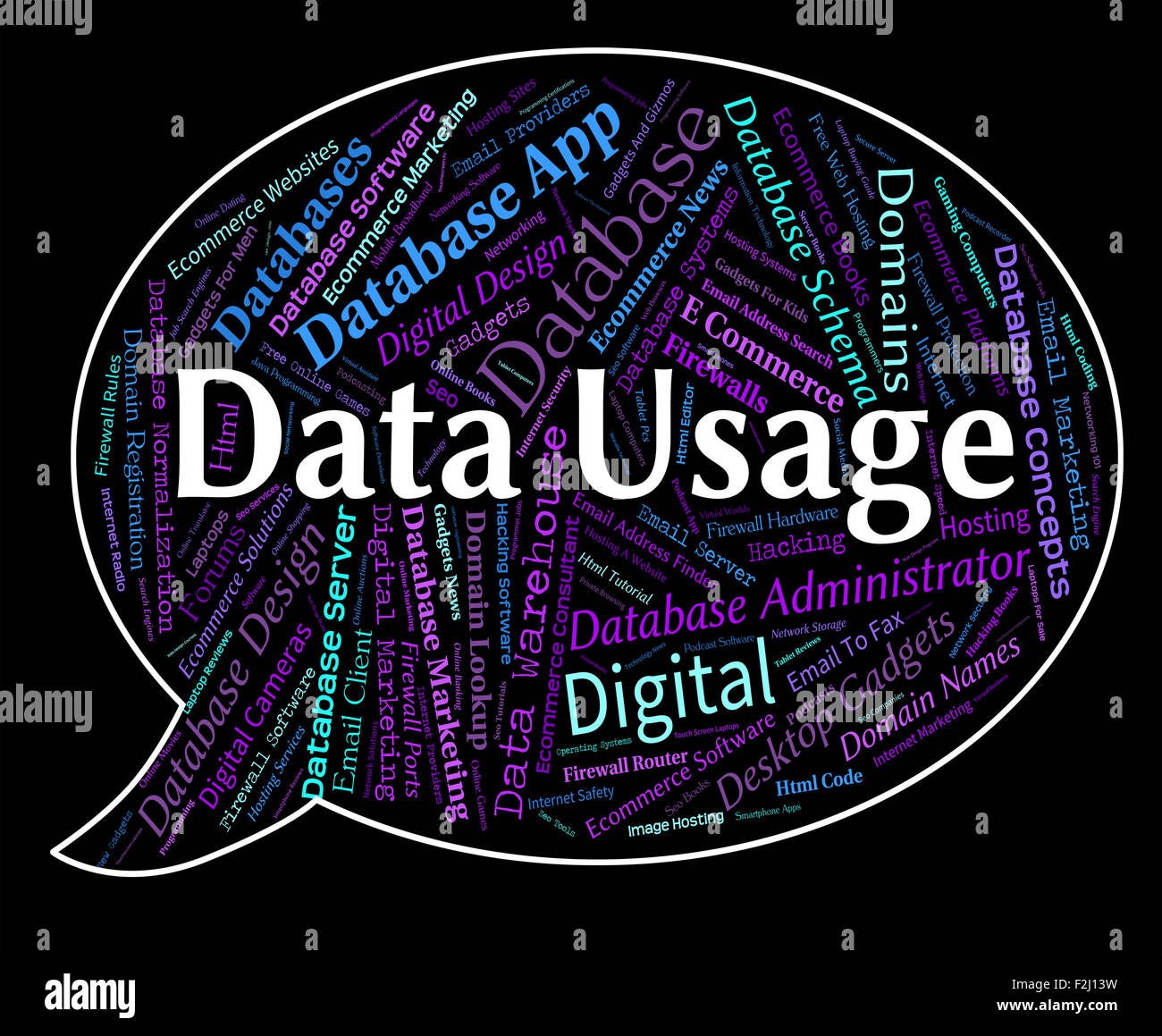 Data Usage Representing Use Words And Information Stock Photo - Alamy