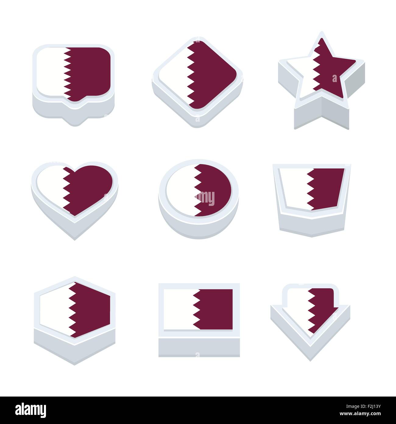 qatar flags icons and button set nine styles Stock Vector Image & Art ...
