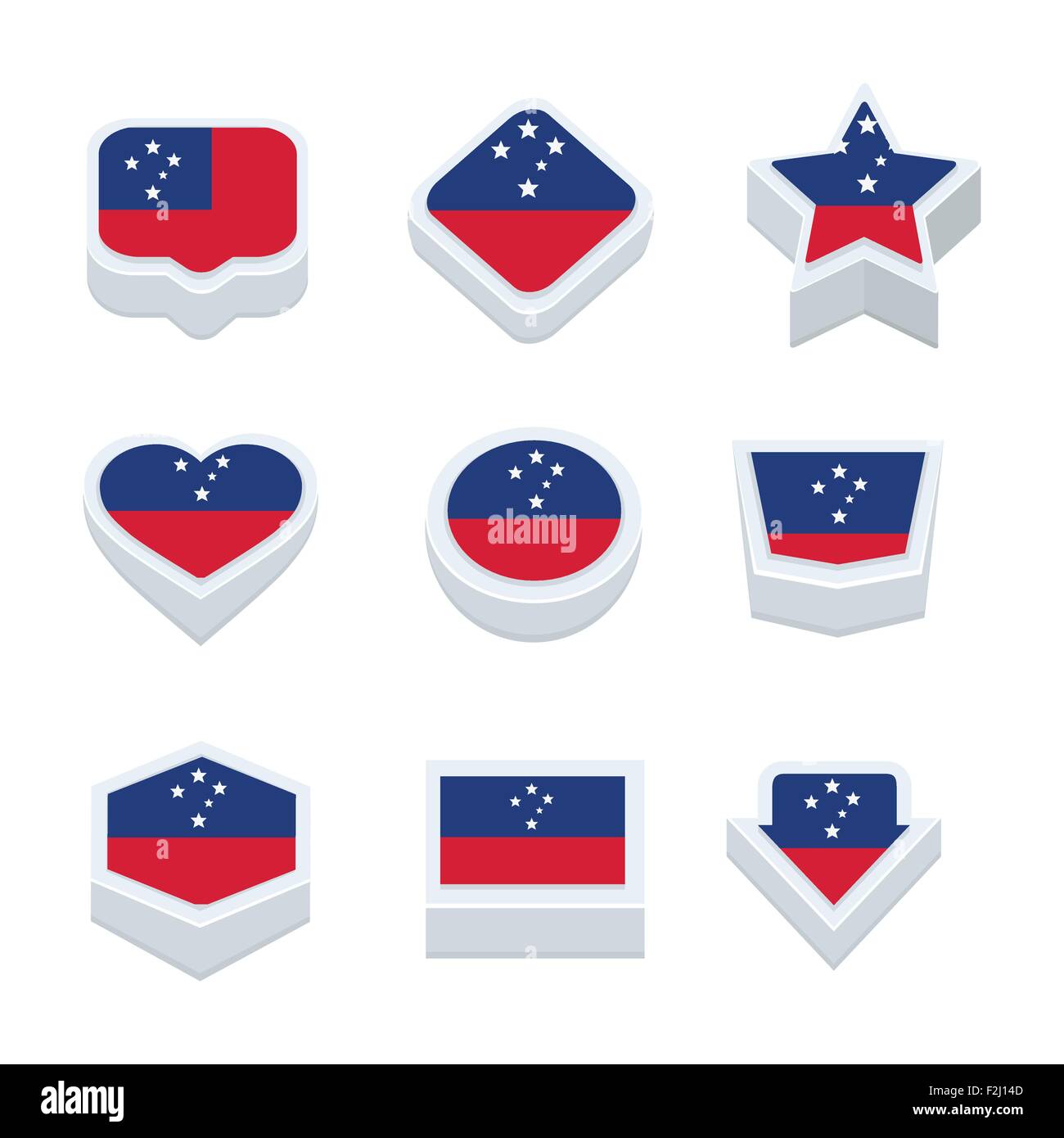 samoa flags icons and button set nine styles Stock Vector Image & Art ...