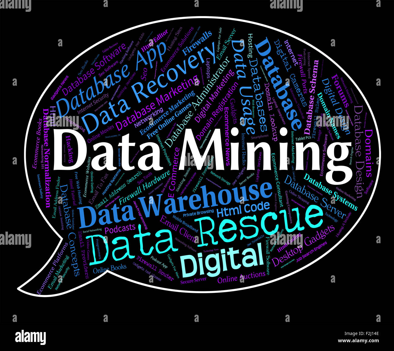 Data Mining Representing Information Words And Bytes Stock Photo - Alamy