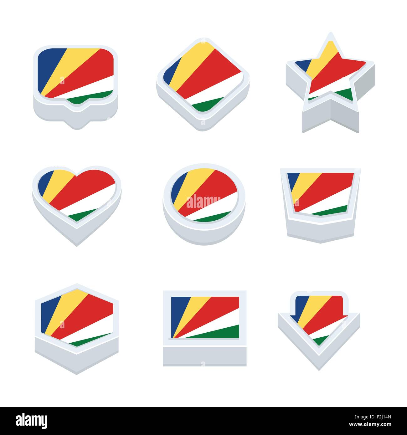 seychelles flags icons and button set nine styles Stock Vector Image ...