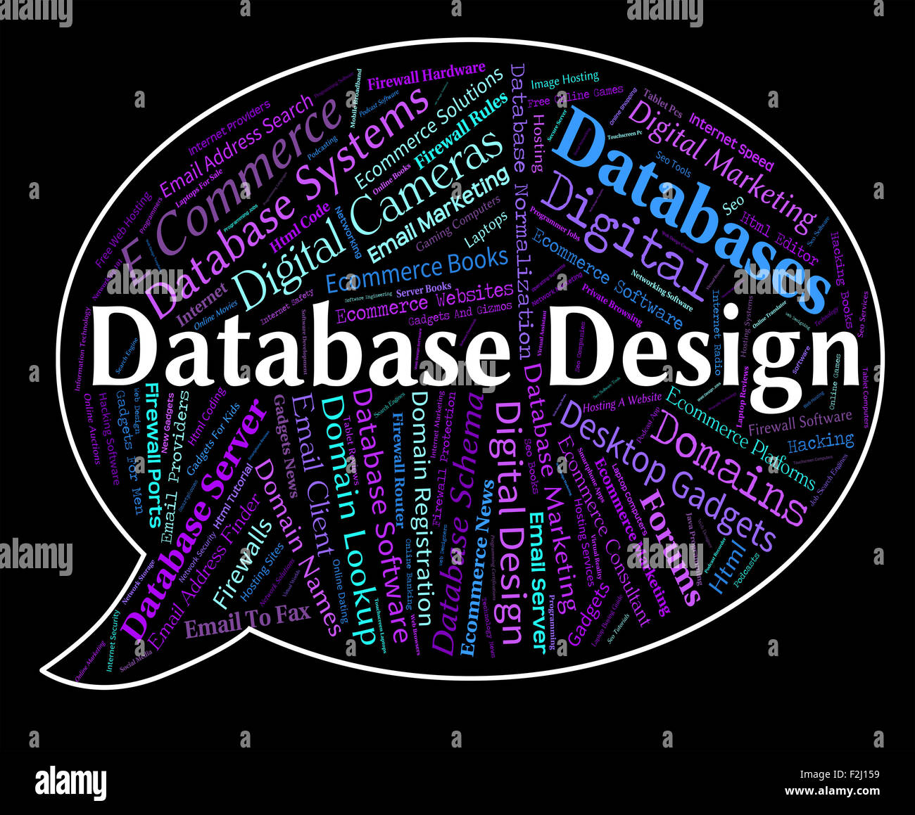 Database Design Showing Word Designed And Designers Stock Photo - Alamy