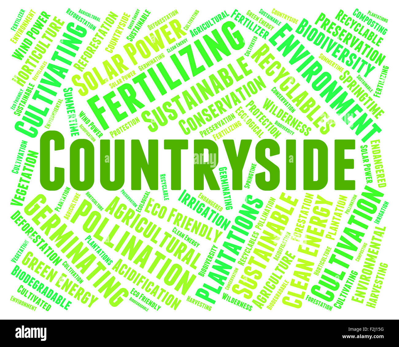 Countryside Word Representing Picturesque Text And Meadow Stock Photo ...