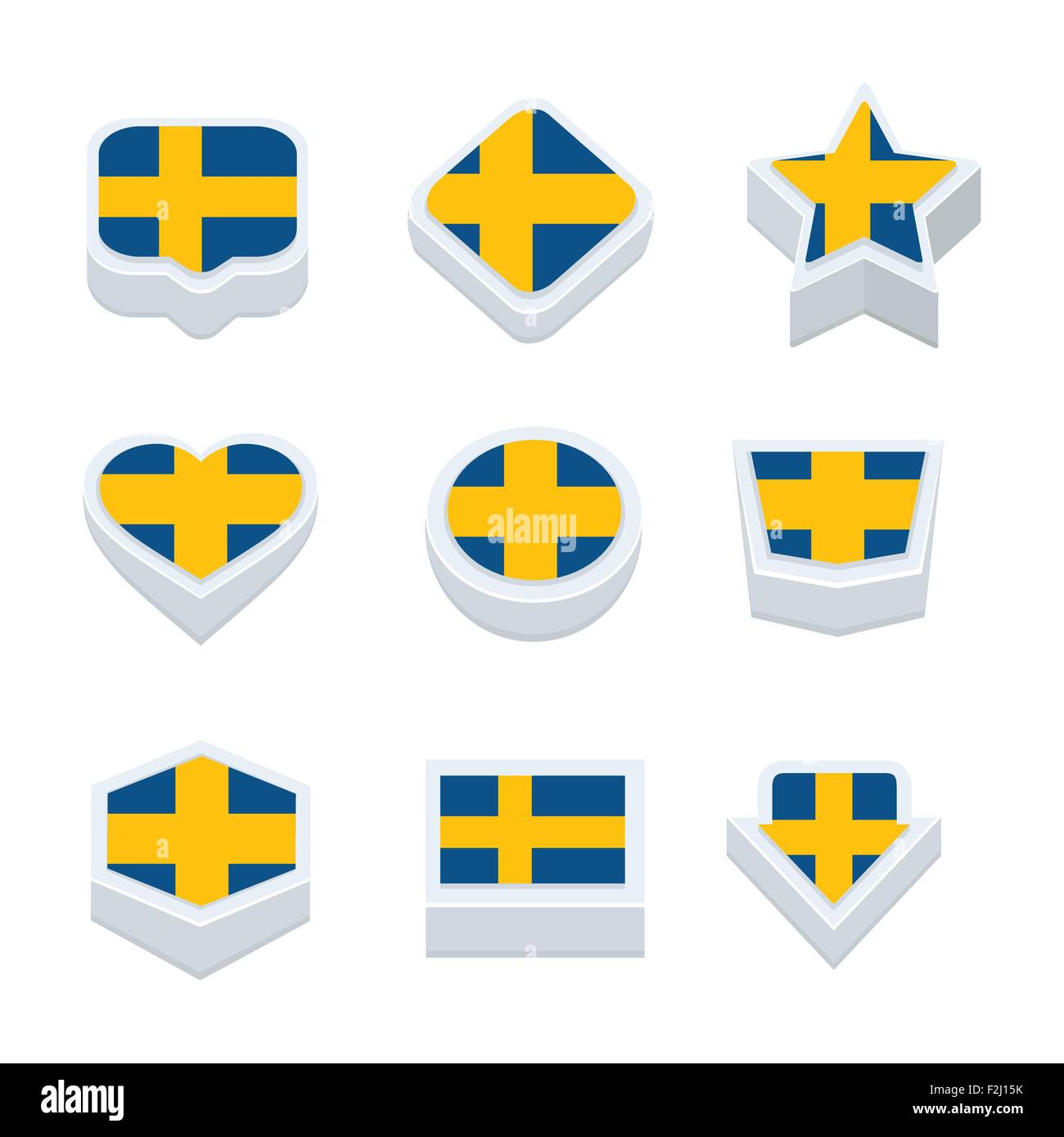 sweden flags icons and button set nine styles Stock Vector Image & Art ...