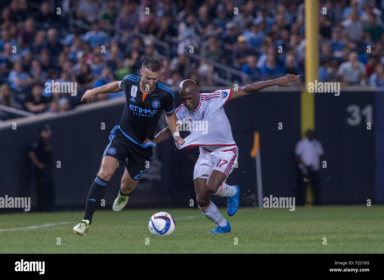 New York, NY, USA. 19th Sep, 2015. NYCFCs' R.J. ALLEN and Earthquakes ...