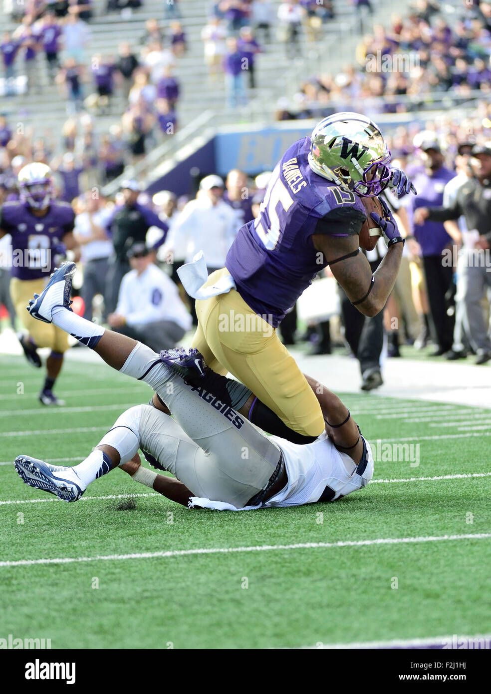 Seattle, WA, USA. 19th September, 2015.Washington Huskies tight end ...